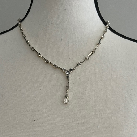 Carolee | Jewelry | Carolee Silver Necklace With Crystal Drops | Poshmark